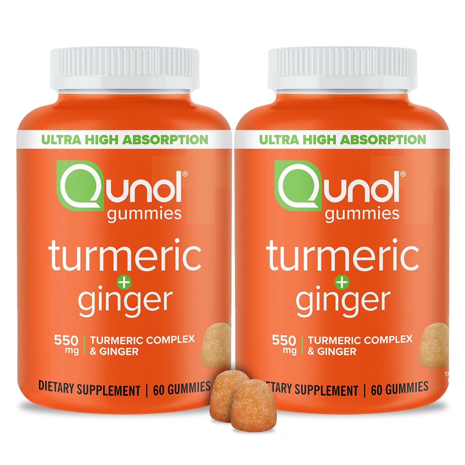 Turmeric + Ginger Gummies, 550mg | Qunol