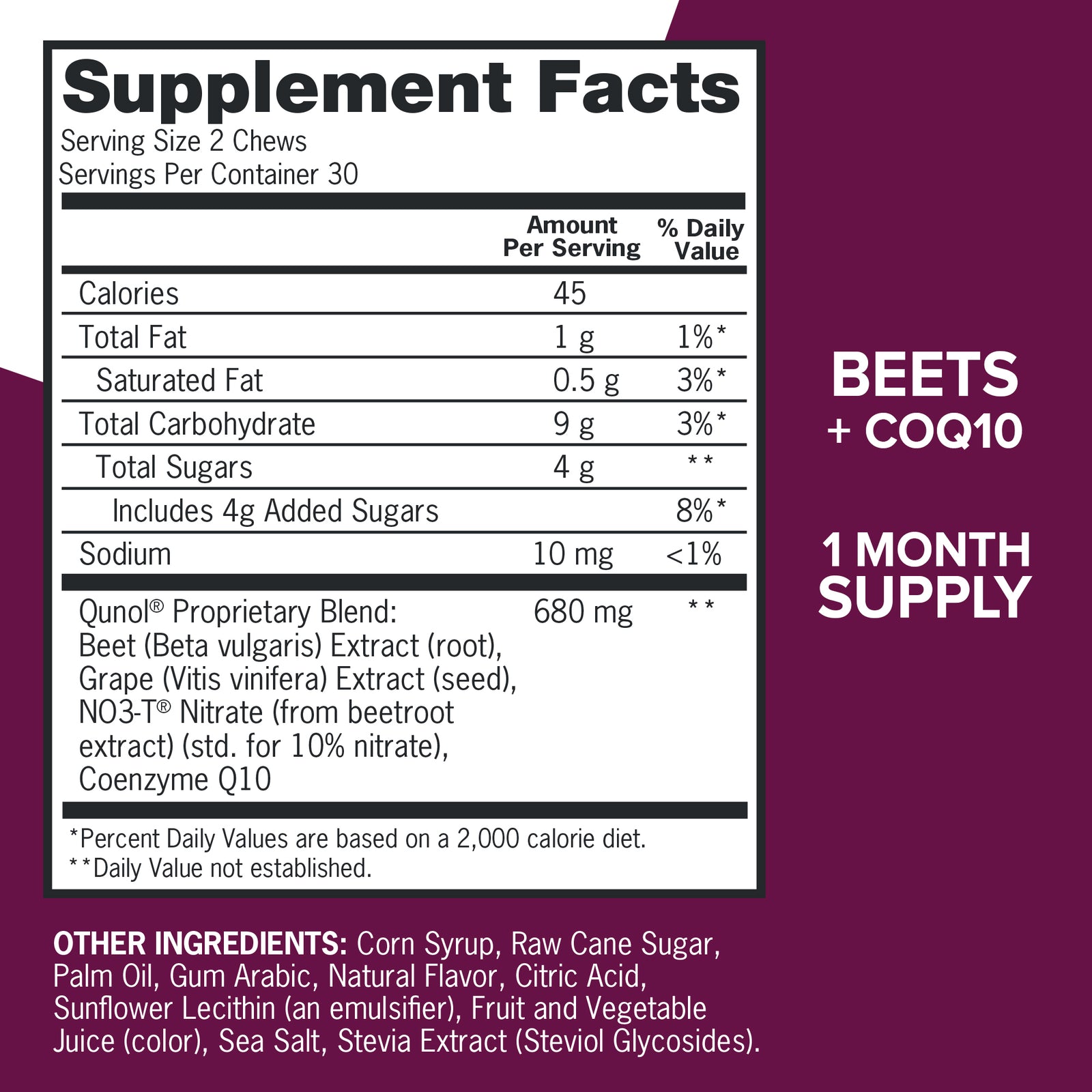 Beet Chews – Blood Pressure Chews with CoQ10 | Qunol