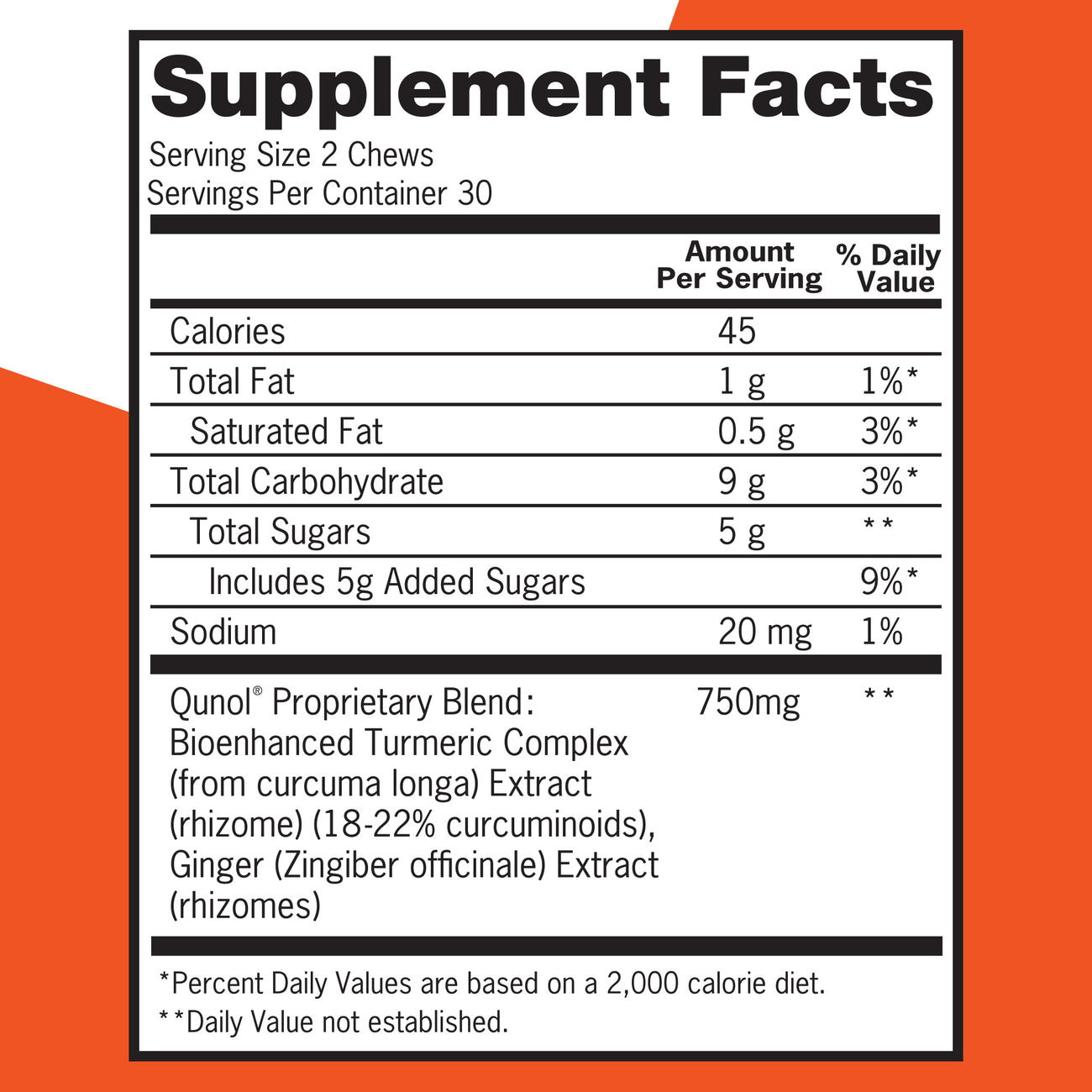 Turmeric + Ginger Chews, 750mg | Qunol