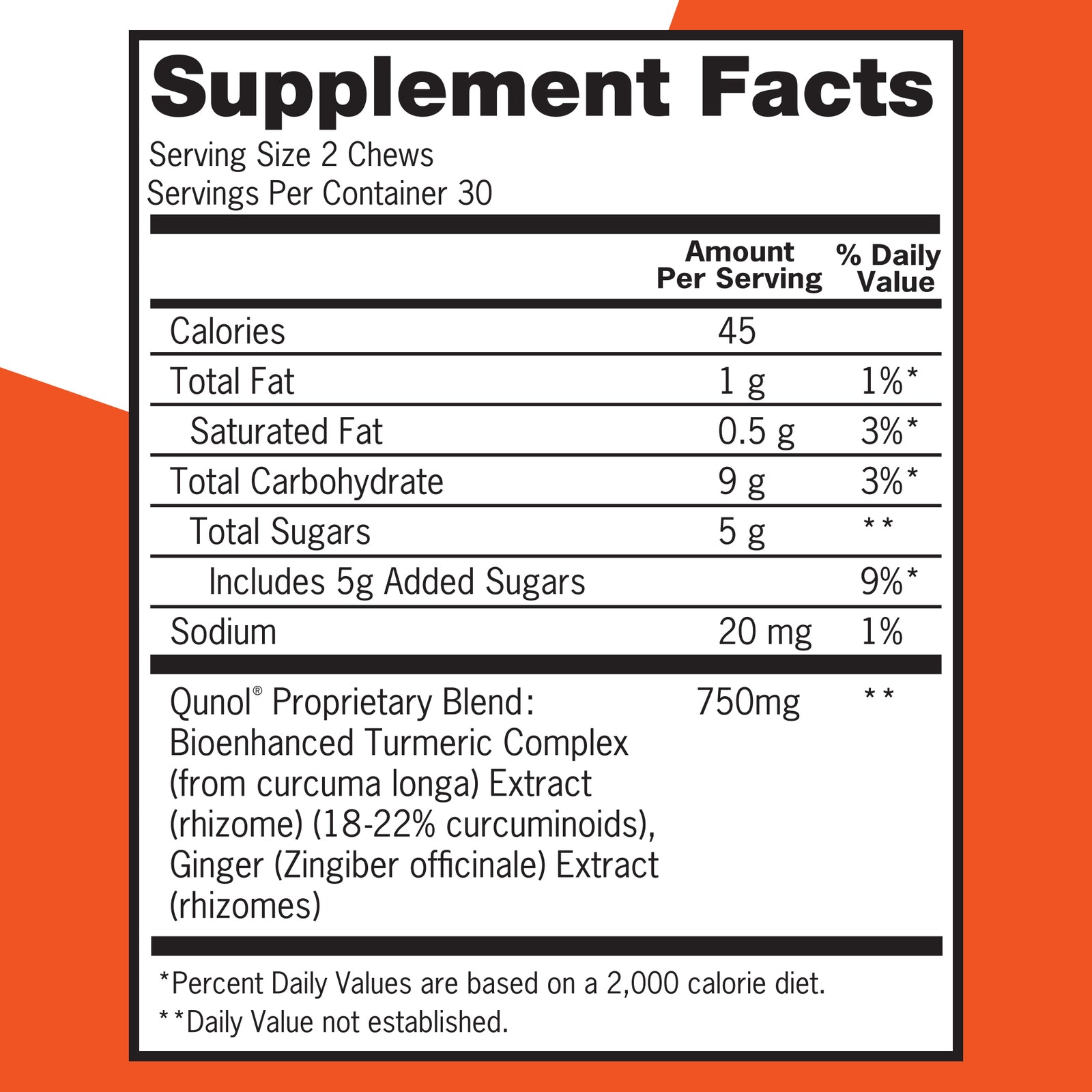 Turmeric + Ginger Chews, 750mg | Qunol