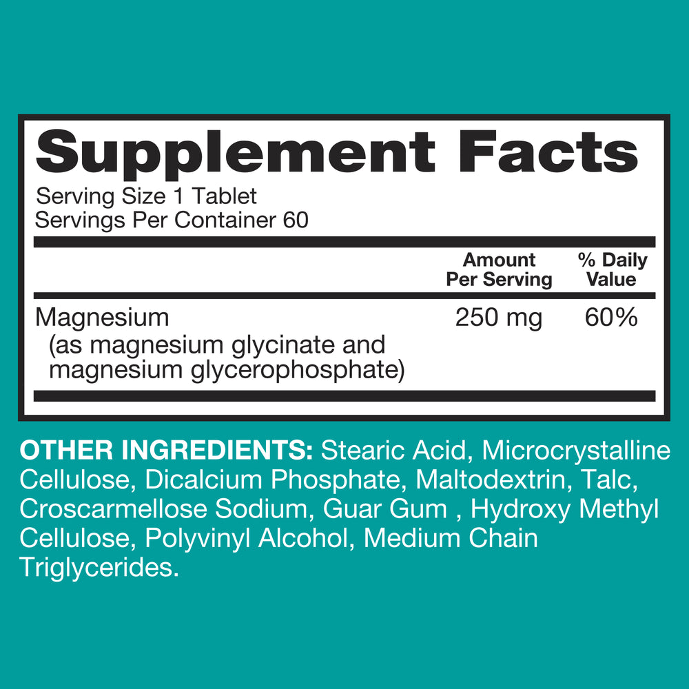 Ultra Magnesium Glycinate Complex 250mg Tablets