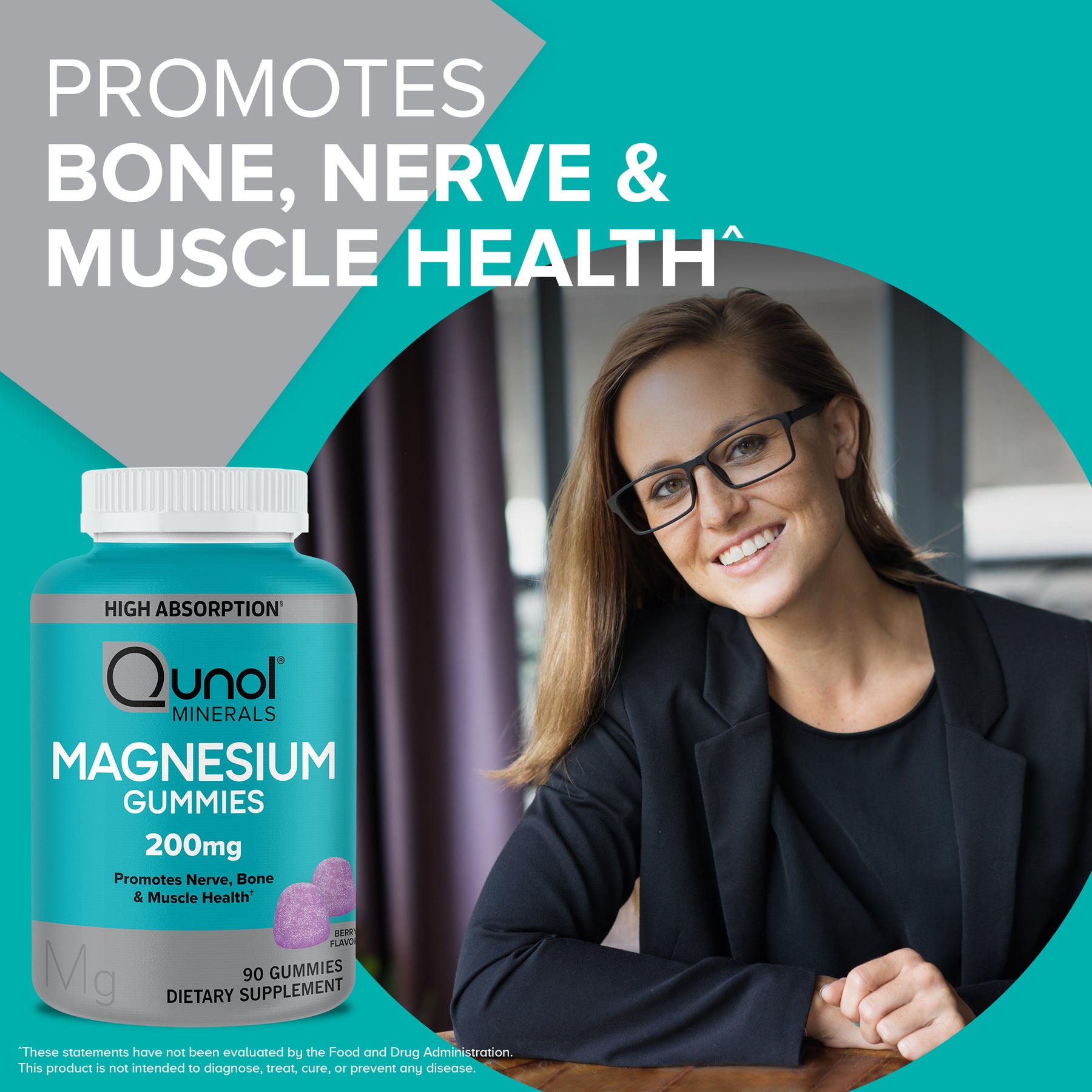 Magnesium Gummies for Adults, 200mg | Qunol