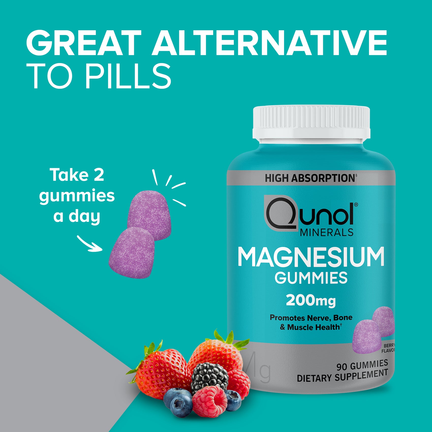 Magnesium Gummies for Adults, 200mg | Qunol