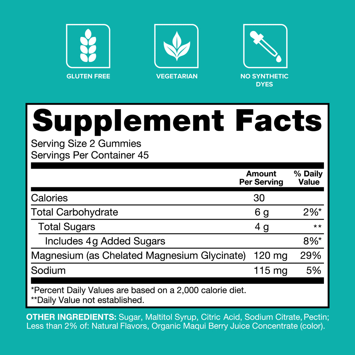 Magnesium Glycinate Gummies, 120mg