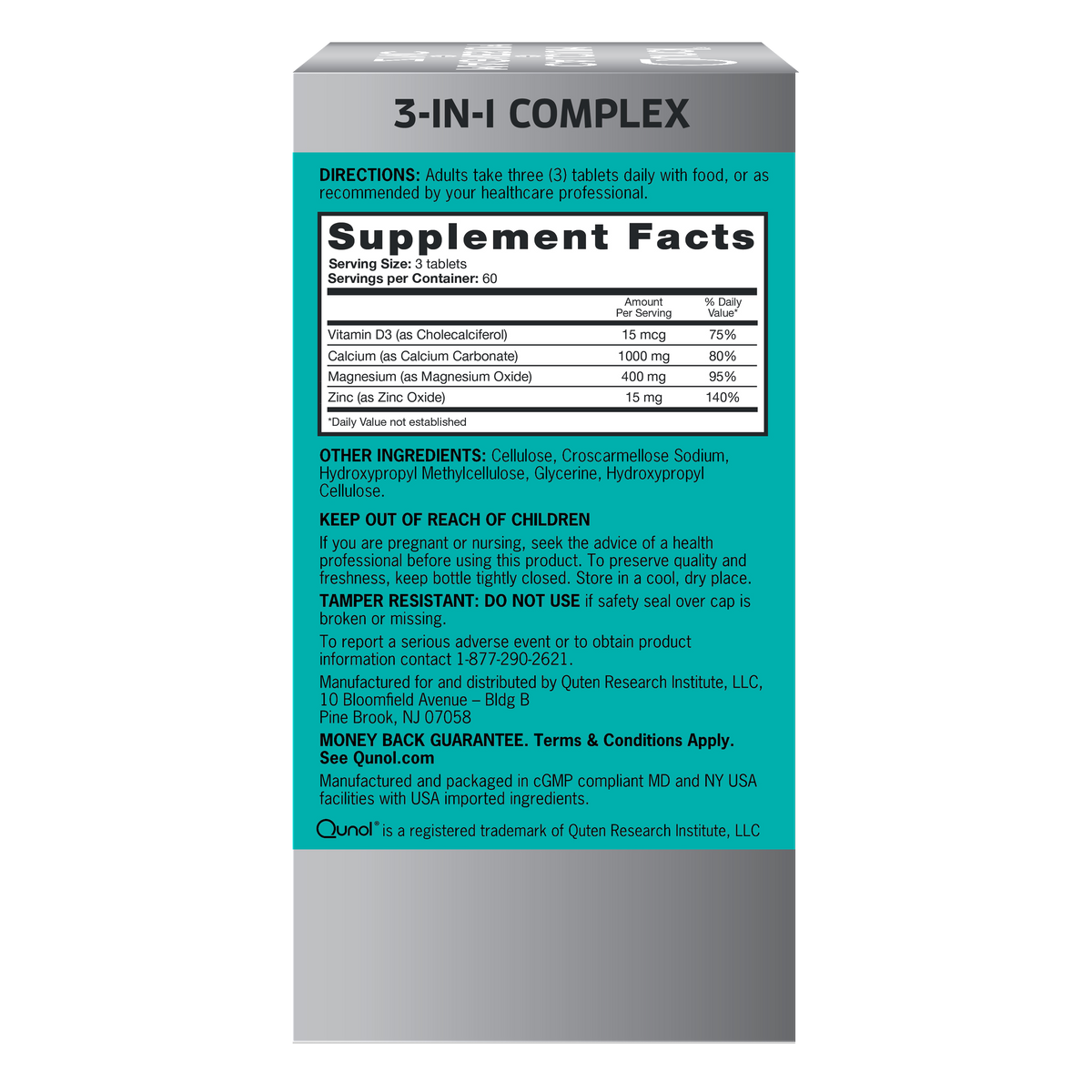 Calcium Magnesium Zinc, 3-in-1 Complex