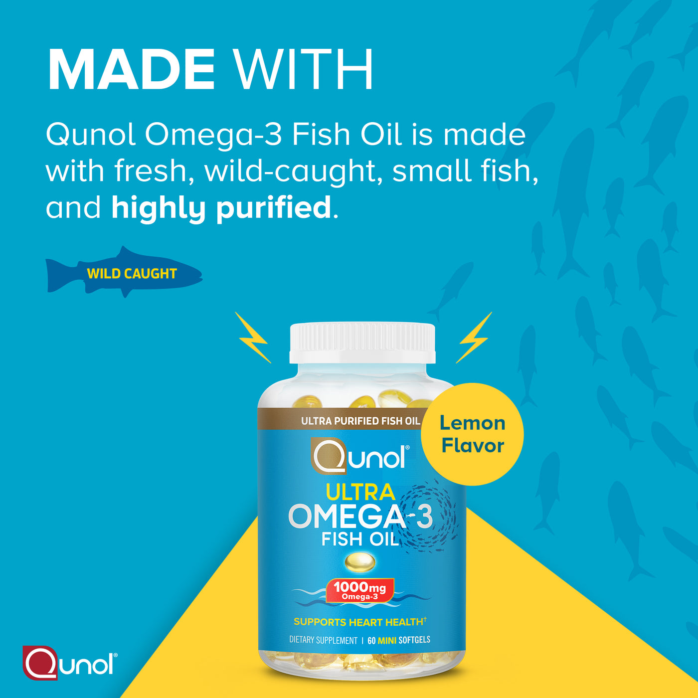 Omega-3 Mini Fish Oil Pills, 1000mg | Qunol