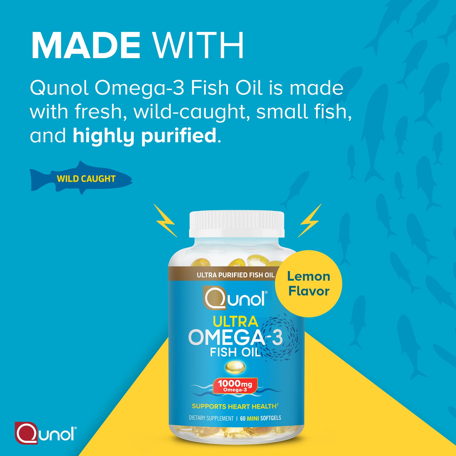 Omega-3 Mini Fish Oil Pills, 1000mg | Qunol
