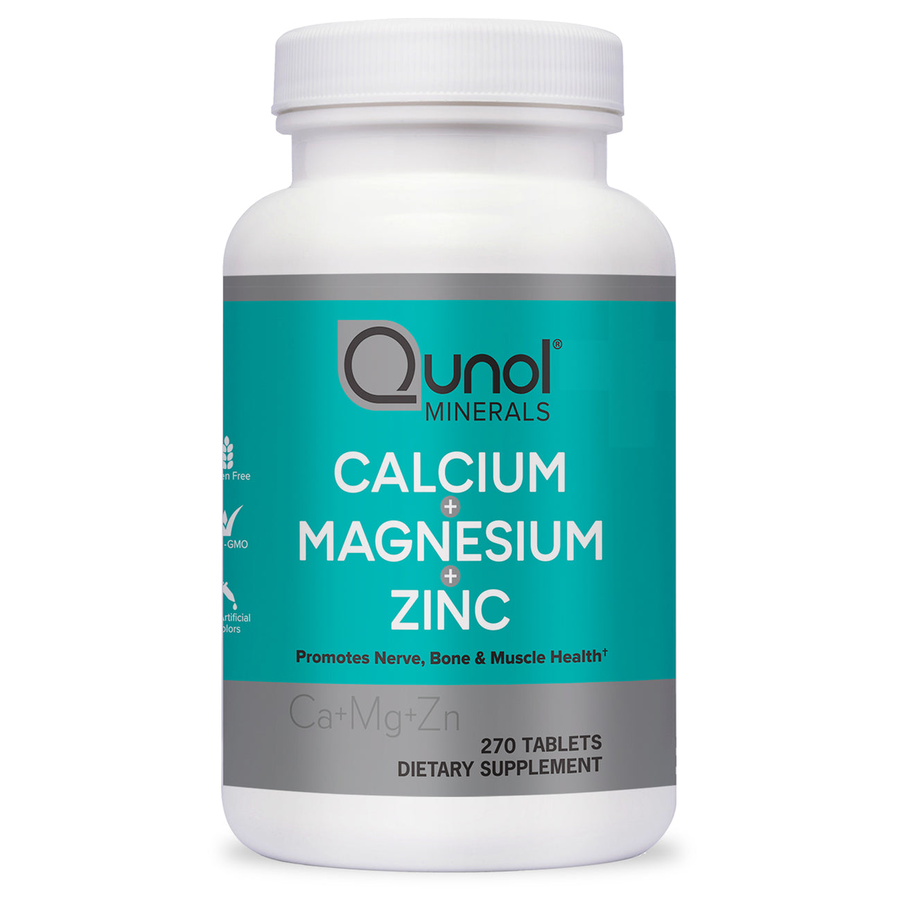 Calcium with Magnesium and Zinc, 3-in-1 Complex Tablets | Qunol