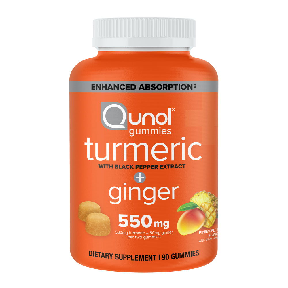 Turmeric & Ginger with Black Pepper Gummy, 550mg | Qunol