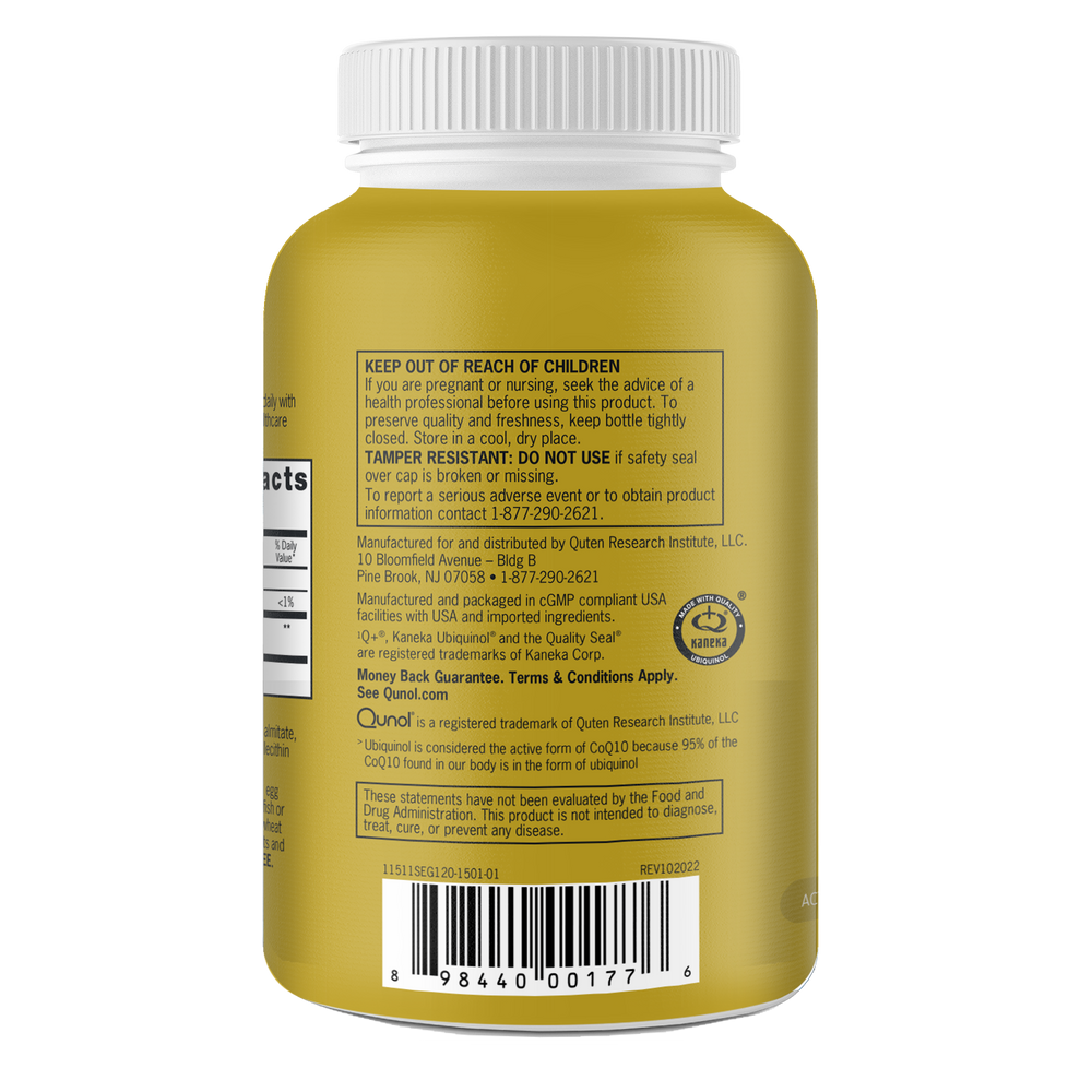 Ubiquinol, 100mg Softgels, 120ct | Qunol