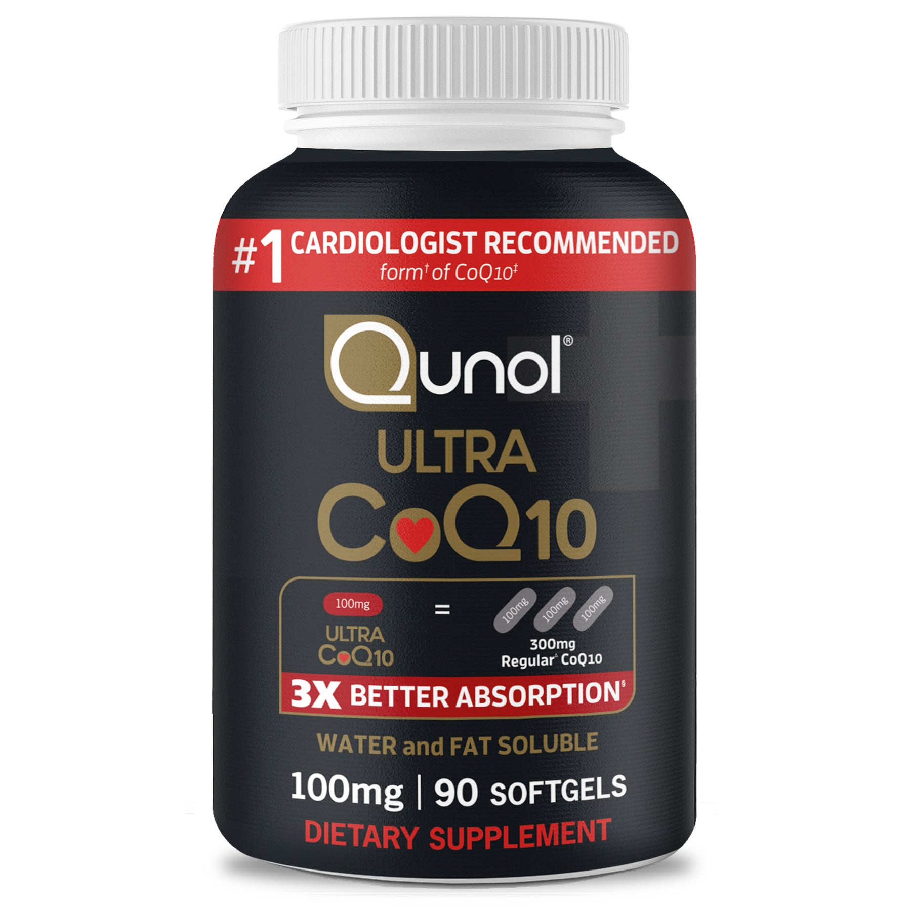 Qunol® Ultra CoQ10, 100 mg – 3x Better Absorption