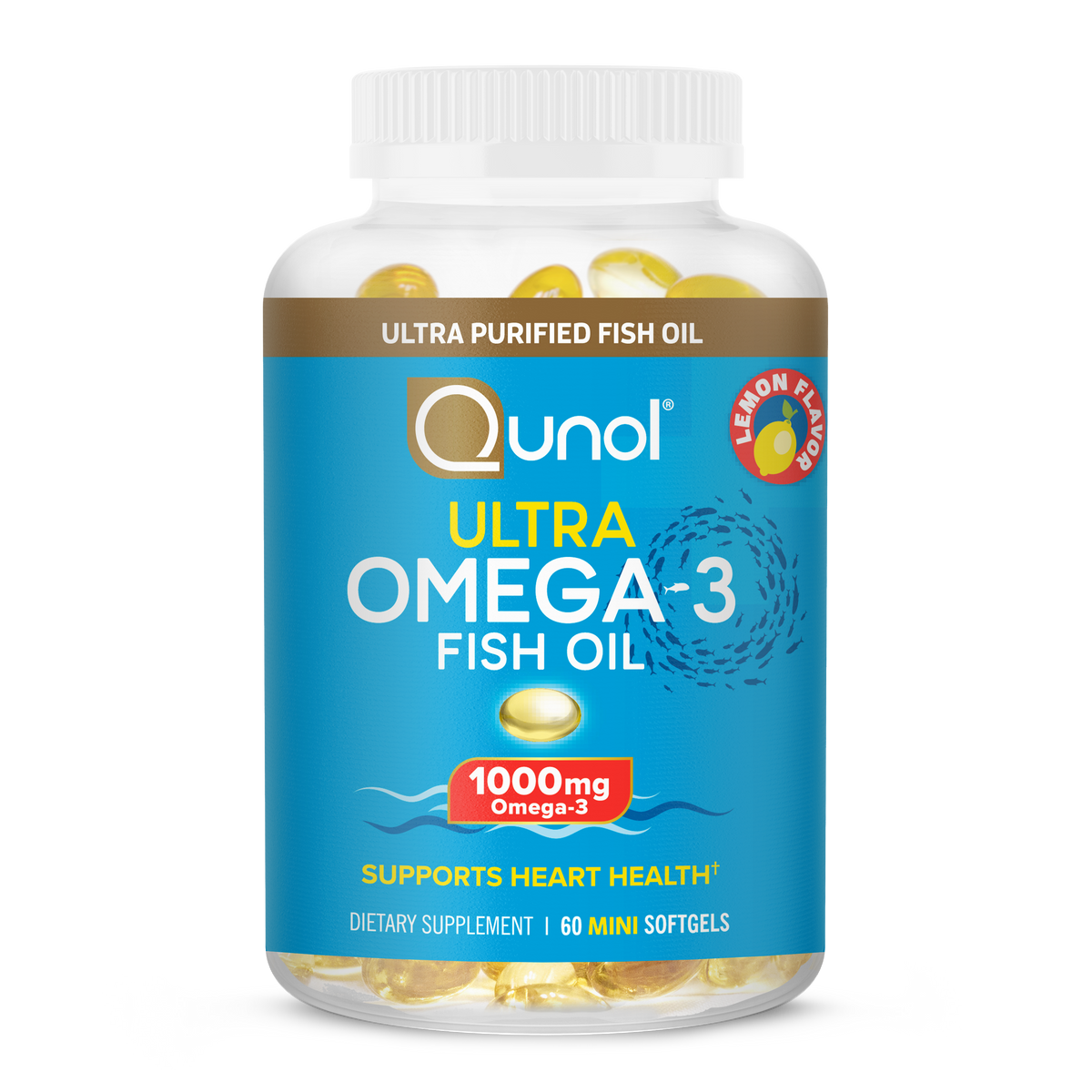 Omega-3 Mini Fish Oil Pills, 1000mg | Qunol