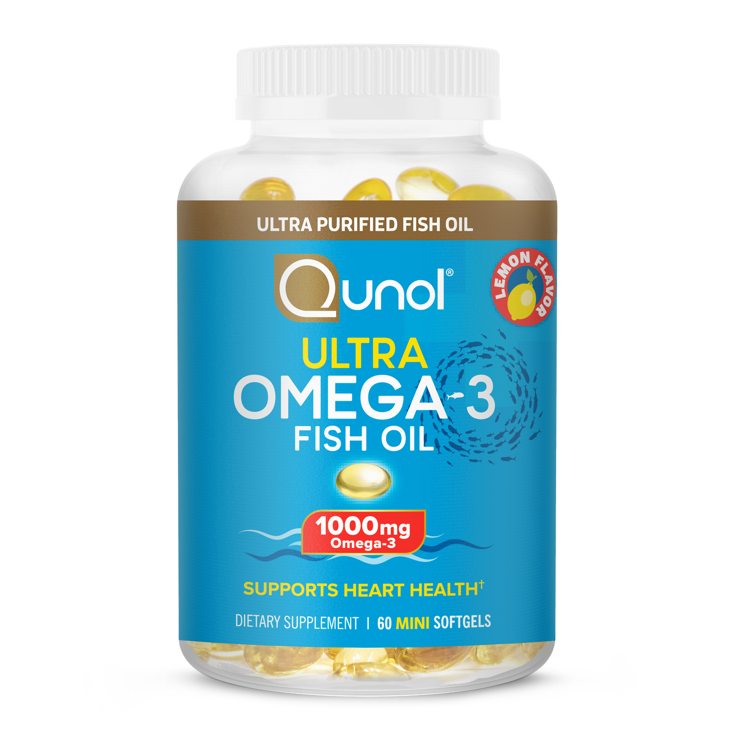 Omega-3 Mini Fish Oil Pills, 1000mg | Qunol