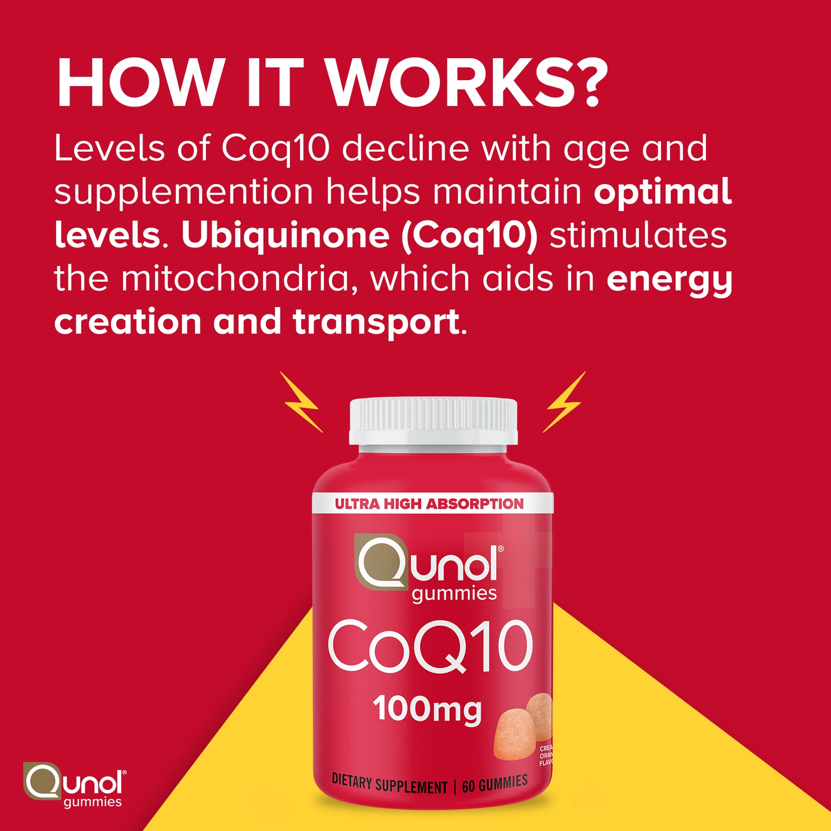 CoQ10 Gummies, 100mg Coenzyme Q10 | Qunol