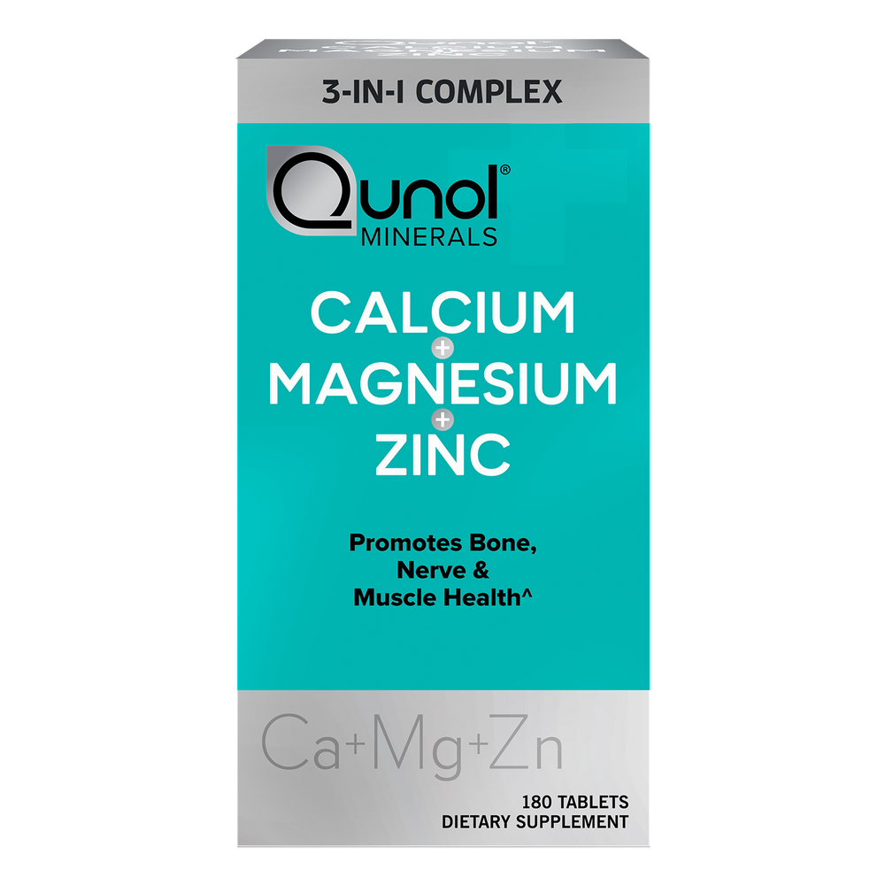 Calcium with Magnesium and Zinc, 3-in-1 Complex Tablets | Qunol